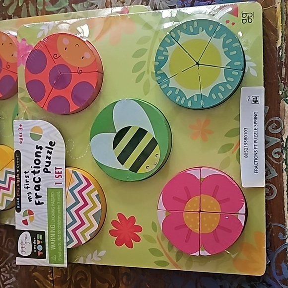 giggles and grow | Toys | My Firat Fractions Wooden Puzzle New | Poshmark